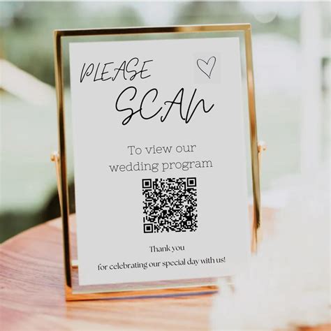QR Code Sign Wedding Timeline Template Scannable Wedding Etsy