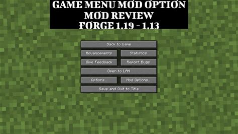 Game Menu Mod Option Cách Thêm Mod Vào Menu Game Đơn Giản