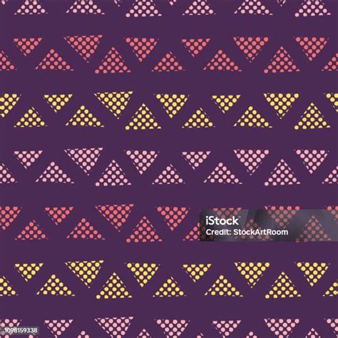 삼각형 부족 원활한 벡터 배경입니다 핑크와 보라색에 노란색 행에 삼각형 줄지어 추상 기하학적 패턴입니다 배경 웹 배너 남자 남자 직물 종이 배너 포스터 포장에 대 한 완벽