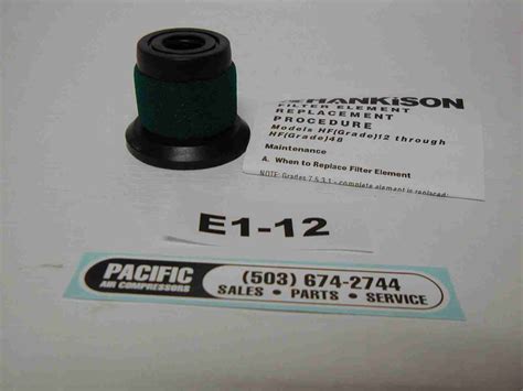 Hankison Element E1 12 Hf Series Grade 1 Max Oil Removal Filter Compressor Factory Air