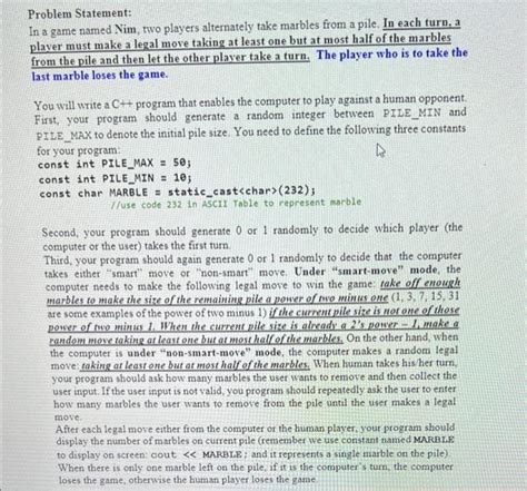 Solved Problem Statement In A Game Named Nim Two Players