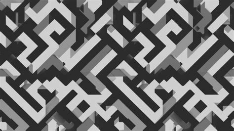 Abstract Black And White Geometric Pattern With Interlocking Shapes Premium Ai Generated Image