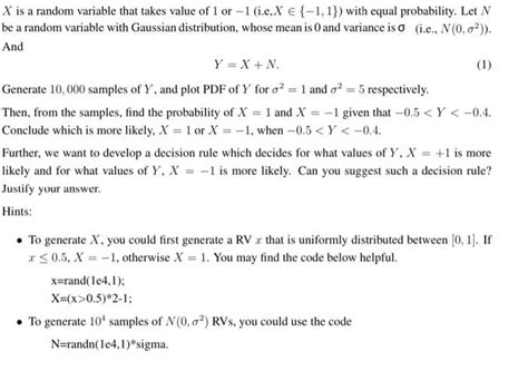 Solved X Is A Random Variable That Takes Value Of 1 Or −1