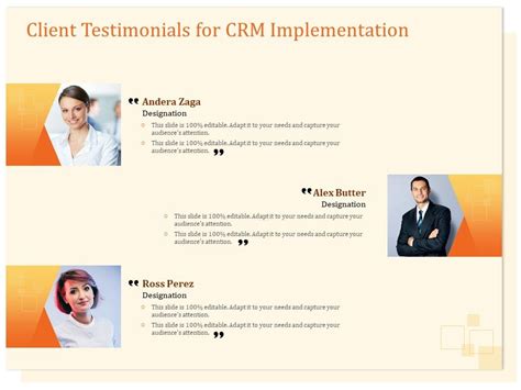 Crm Consulting Client Testimonials For Crm Implementation Ppt Model Format Ideas Pdf