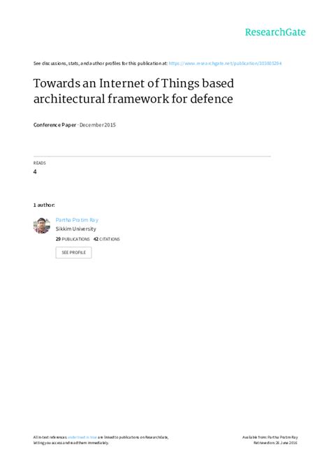 pdf towards an internet of things based architectural framework for