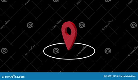 Location Pin Pointer On Map Animated Cartoon On Black Screen Background