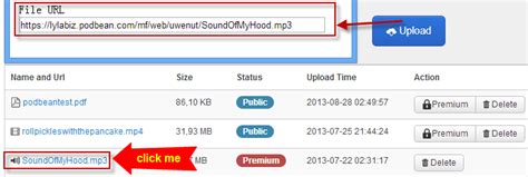 getting the url of my uploaded files podbean support