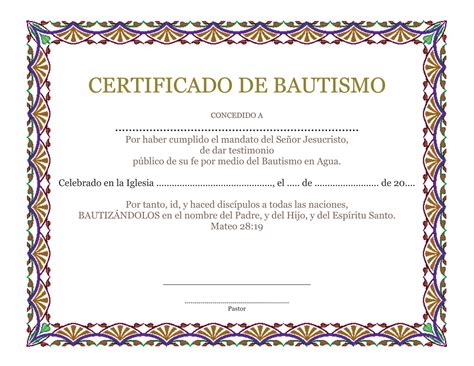 Modelos De Certificado De Bautismo Católico Imagui