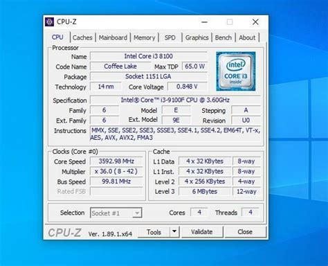 I3 9100f Informação Cpu Z Diz Ser Um I3 8100 Processadores Clube Do Hardware