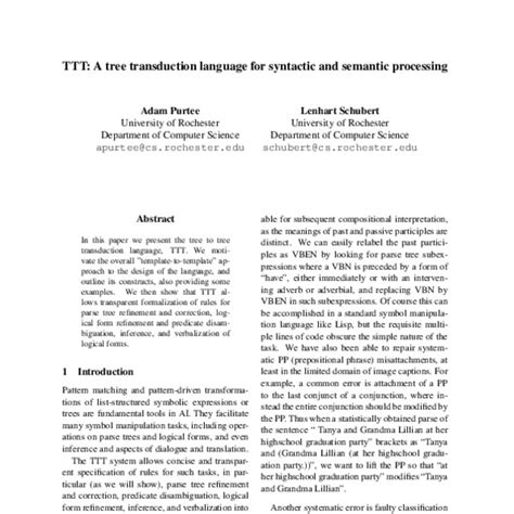 Ttt A Tree Transduction Language For Syntactic And Semantic Processing