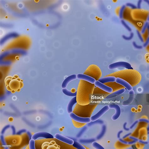 바이러스 및 세포 배경 독감 감염 및 현실적인 현미경 개체 세균 및 박테리아 배너 및 포스터 벡터 3d 감염 감기와 독감에 대한 스톡 벡터 아트 및 기타 이미지 Istock