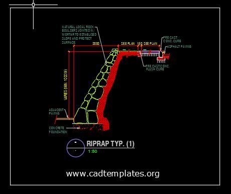 Riprap Typical Section Detail Cad Template Dwg Cad Templates