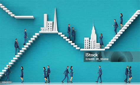 도시에서 함께 일하는 사업가들 공기와 고층 빌딩이 있는 추상적 환경 비즈니스 컨셉 3d 렌더링 개념에 대한 스톡 사진 및 기타 이미지 Istock