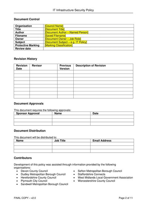 Free Printable Security Policy Templates Pdf Word Information