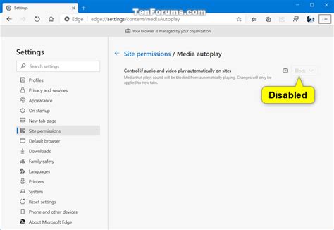 How To Enable Or Disable Media Autoplay In Microsoft Edge Chromium Tutorials