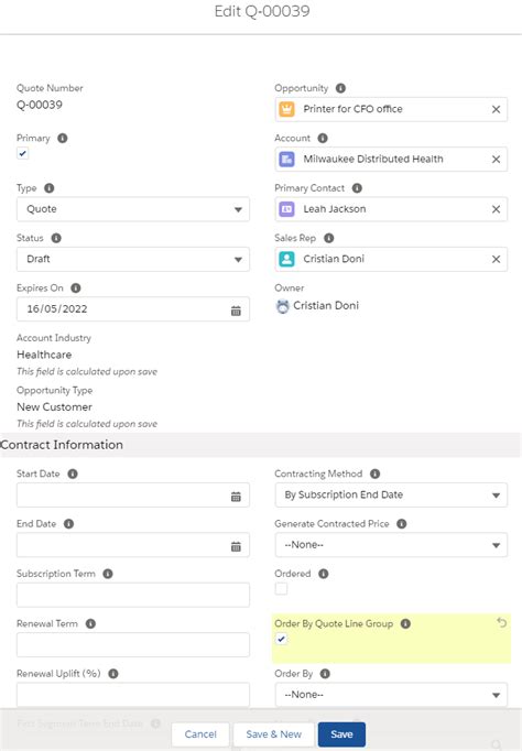 Salesforce Cpq Creating Multiple Orders From A Single Quote