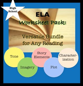 ELA Bundle For ANY Story Worksheets Graphic Organizers Plot Imagery Tone