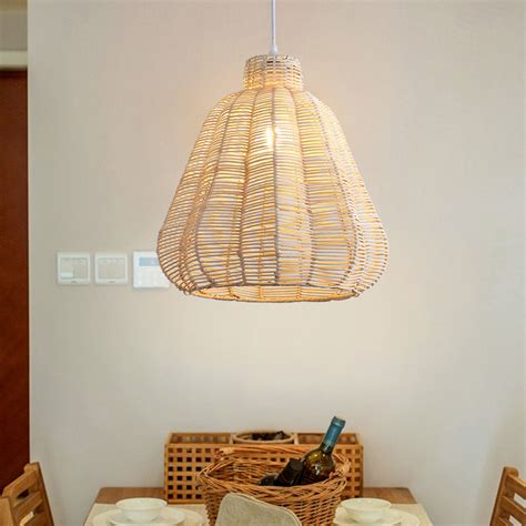 吊灯创意个性艺术藤编藤艺日式侘寂风餐厅餐桌卧室茶室设计师灯具虎窝淘