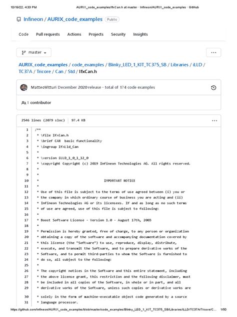 Aurix Code Examples Ifxcanh At Master Infineon Aurix Code Examples Github Pdf