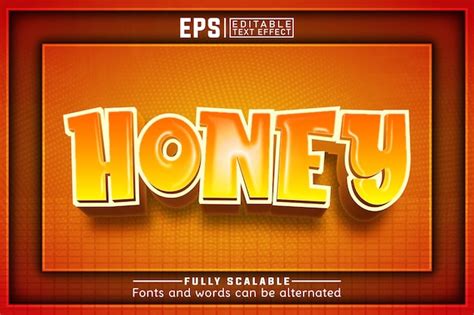 premium vector honey 3d editable text effect