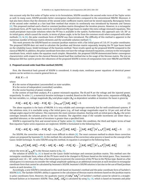 Solution 2015 666 Fast And Accurate Second Order Load Flow Method Based On Fixed Jacobian
