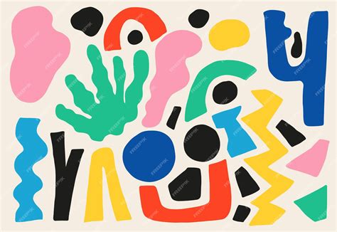 기하학적 추상 사다리꼴 모양 디자인 모음 프리미엄 벡터