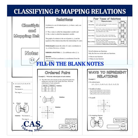 Functions Classifying And Mapping Relations Workbook Australian