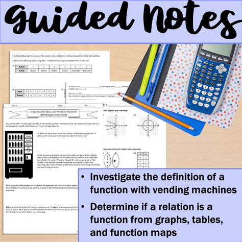 Identifying Functions Guided Notes And Worksheet Editable Light Bulb Moments In Math