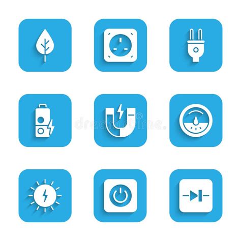 Set Magnet Power Button Diode In Electronic Circuit Electric Meter