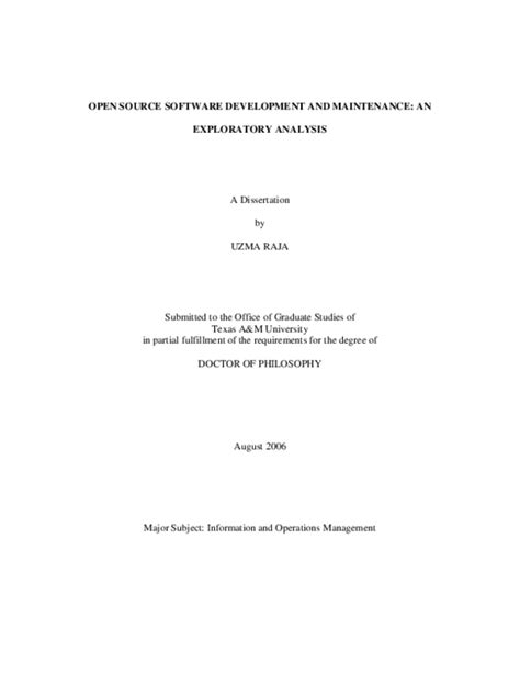 pdf open source software development and maintenance an exploratory analysis