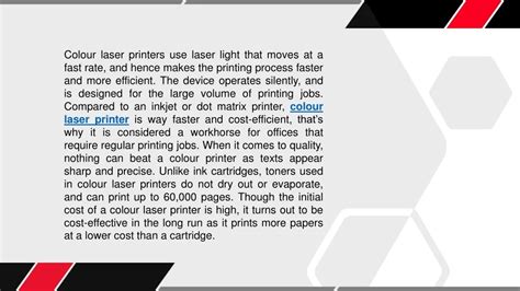 Ppt Top Quality A Colour Laser Printers That Work Fast Efficiently And Silently Powerpoint