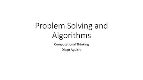 problem solving and algorithms ppt download