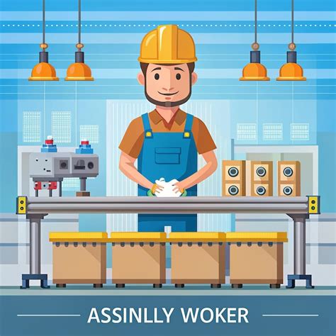 Premium Photo Flat Style Vector Assembly Line Worker Character Illustration Premium Photo Flat Style Vector Assembly Line Worker Character Illustration