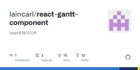 GitHub laincarl react gantt component react甘特图组件