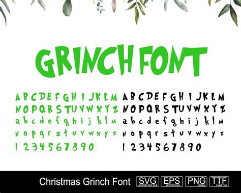 Christmas Grinch Font Svg Grinch Alphabet Svg Christmas Font Green