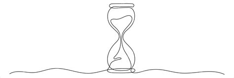 Dibujo En Forma De Reloj De Arena O Vidrio De Arena Por Línea Continua Ilustración Vectorial De