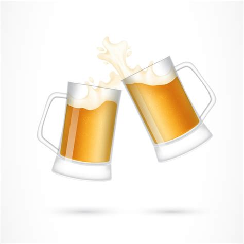 Free Vector Pair Of Beer Glasses Illustration