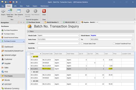 Batch Number Module Qne Optimum Sdn Bhd