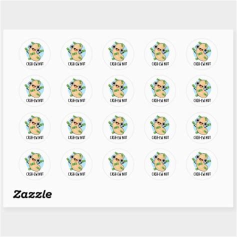 Cash Ew Nut Funny Cashew Nut Pun Classic Round Sticker Zazzle