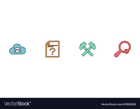 Set Cloud Mail Server Unknown Document Two Vector Image