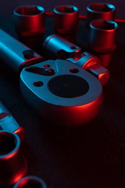 Premium Photo Toolbox Socket Wrench Work Tools