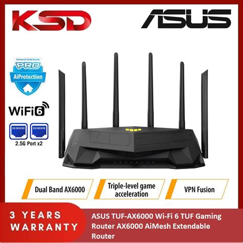 Asus Tuf Ax Wi Fi Tuf Gaming Router Ax Aimesh Extendable Router Shopee Malaysia