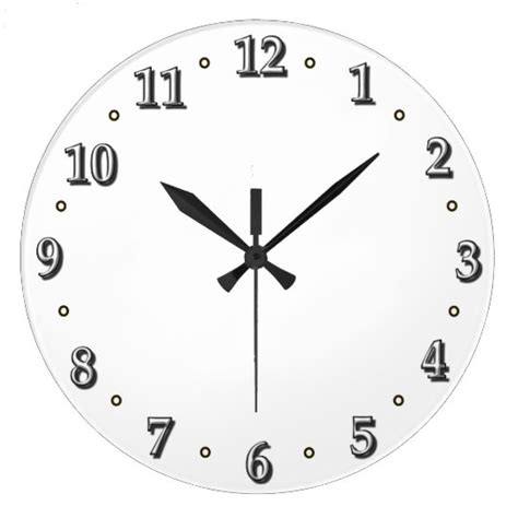 White Numbers Clock Face Template Zazzle Com