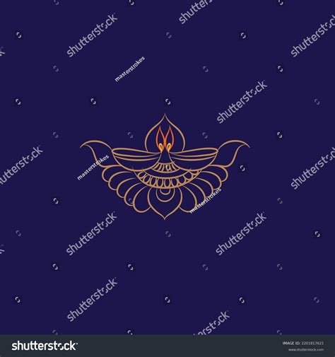 해피 디왈리 랑골리 디자인 라인 그리기 스톡 벡터로열티 프리 2201817621 Shutterstock