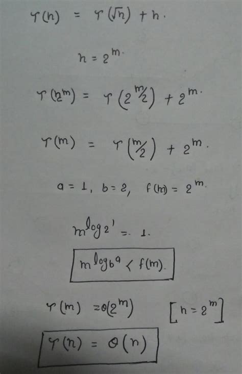 Algorithms Solve The Recurrence