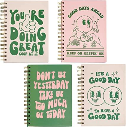 Amazon Com Pink Green Aesthetic Hardcover Notebooks For Work A5 Size 5 8 X 8 3 Inch Cute