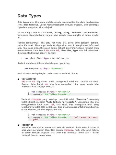 2 Data Types Kotlin Fundamental Pdf