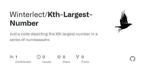 Github Winterlectkth Largest Number Just A Code Depicting The Kth