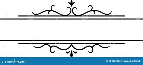 Horizontal Vintage Frame With Elegant Floral Ornaments And Flourishes Creating A Sophisticated