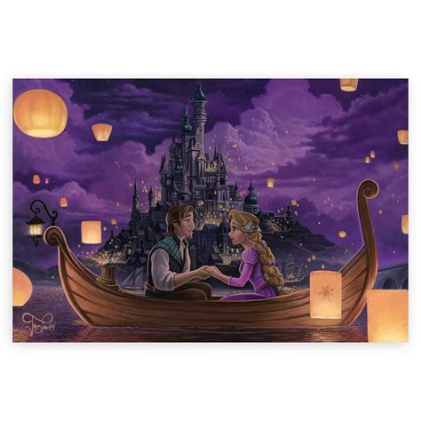Rapunzel And Flynn Festival Of Lights By Jared Franco Hand Signed Numbered Canvas Artwork